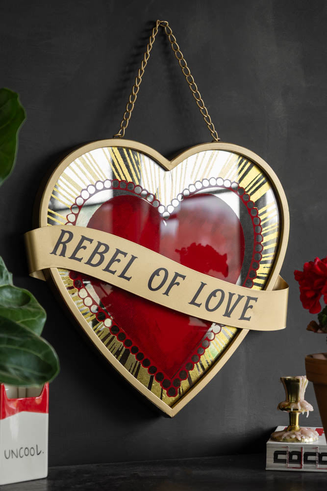 Rebel Of Love Heart-Shaped Wall Mirror | Rockett St George