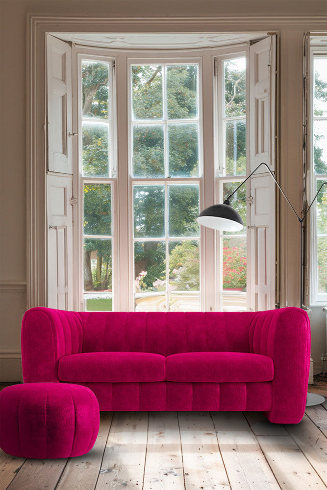 The Bowie Medium Sofa In Luxe Needlecord Velvet Harry's Pink | Rockett St George