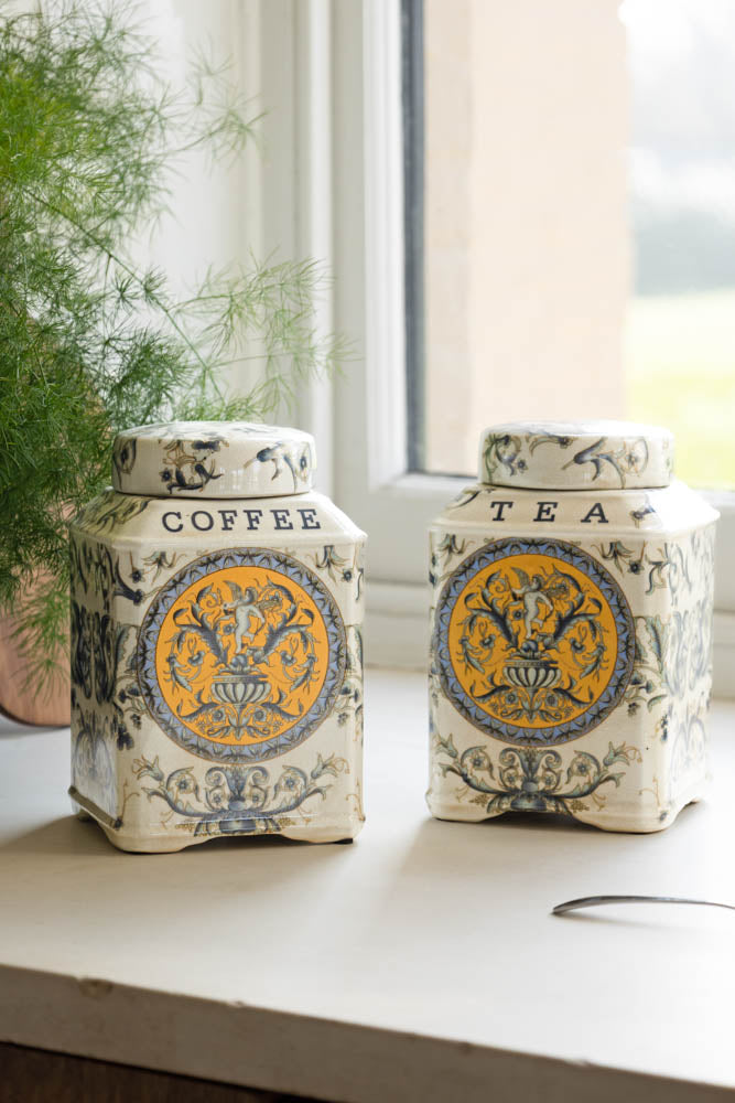 Set of 2 Ceramic Tea & Coffee Storage Jars | Rockett St George