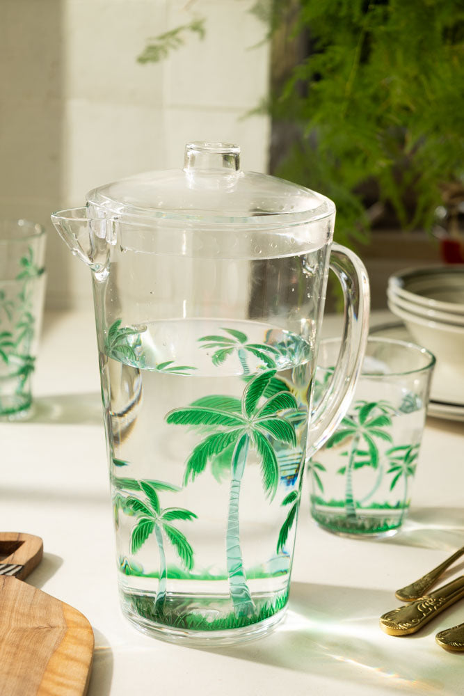 Acrylic Green Palm Tree Picnic Jug | Rockett St George