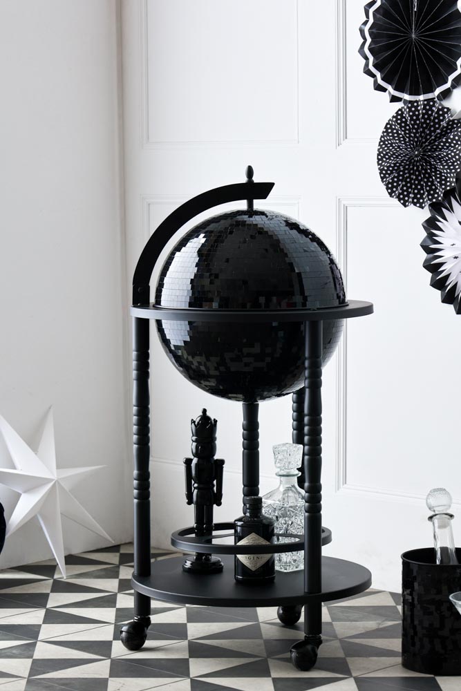 All-Black Disco Ball Drinks Trolley Cart | Rockett St George