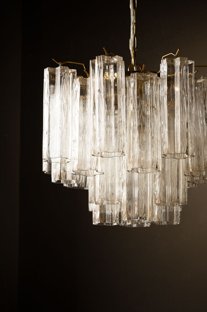 Beautiful Waved Glass Chandelier in Clear | Rockett St George