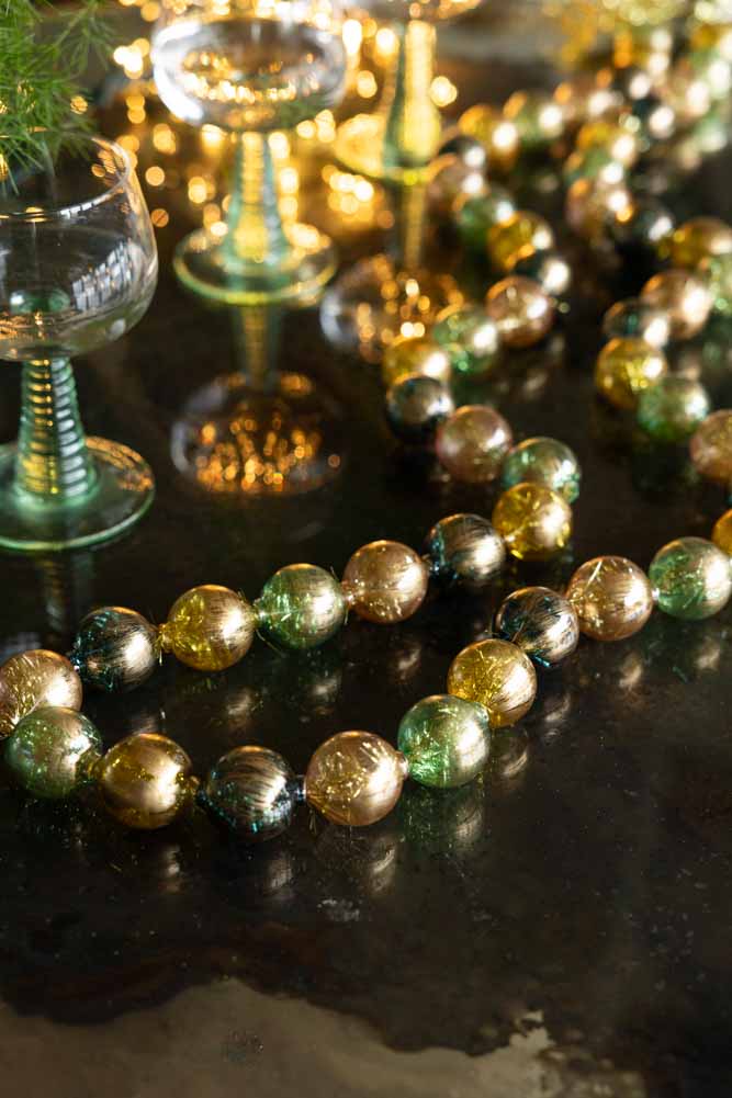 Black, Green & Gold Bauble Garland | Rockett St George