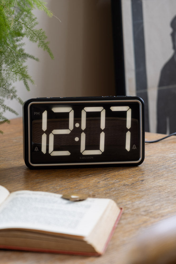 Black & White Retro Alarm Clock | Rockett St George