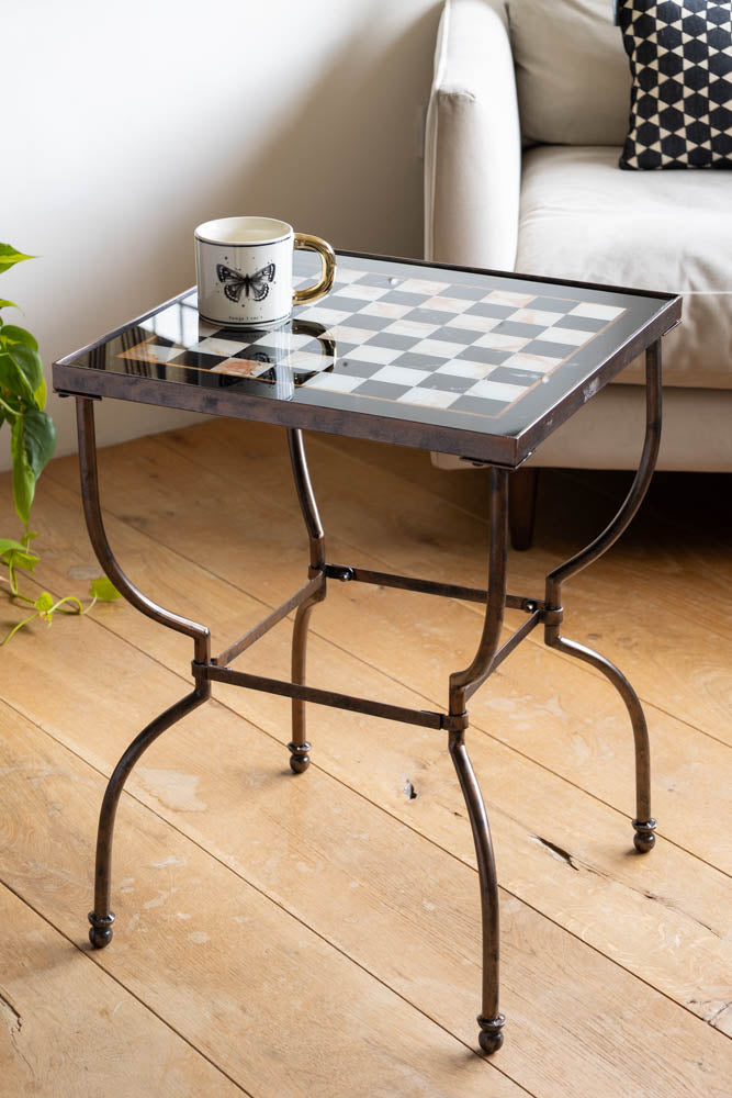 Bronze Effect Chess Side Table | Rockett St George