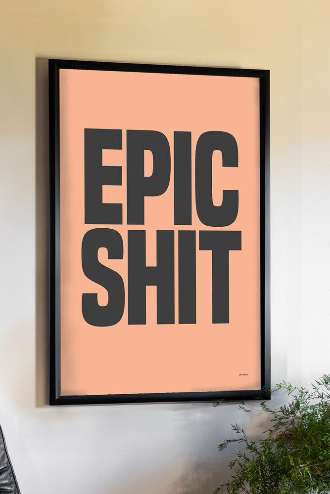 Epic Shit Coral & Black Art Print - Unframed | Rockett St George