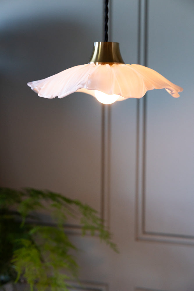 Frosted Flower Daisy Glass Easyfit Ceiling Light Shade | Rockett St George