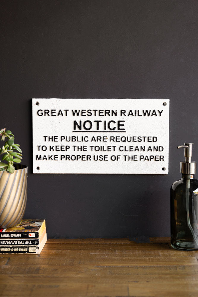 Great Western Railway Notice Door Hanging Sign | Rockett St George