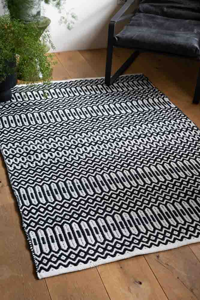 Halsey Monochrome Geometric Rug - 3 Sizes Available | Rockett St George