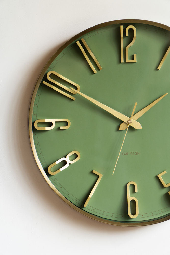 Large Green & Gold Wall Clock | Rockett St George