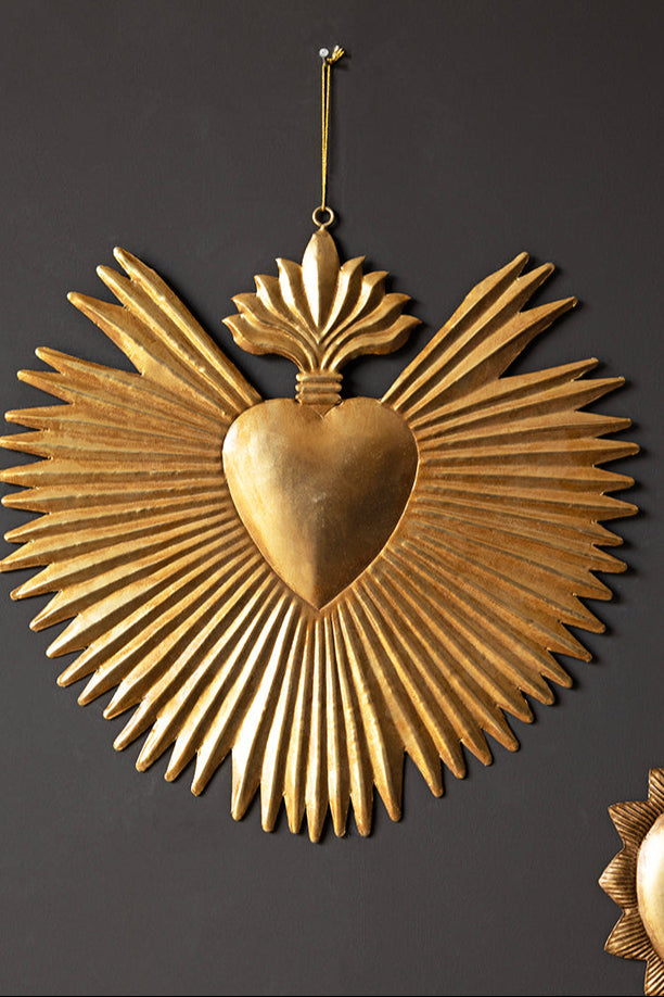 Large Milagro Antiqued-Style Heart Decoration | Rockett St George