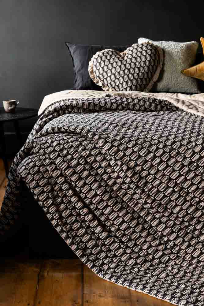 Leaf Print Reversible Quilt in King-Size | Rockett St George