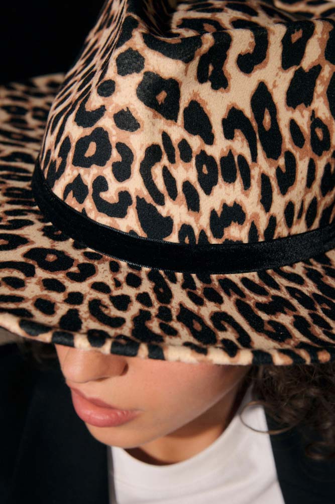 Leopard Print Fedora - Available in Two Sizes | Rockett St George