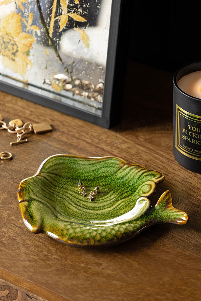 Mermaid Trinket Dish in Green | Rockett St George