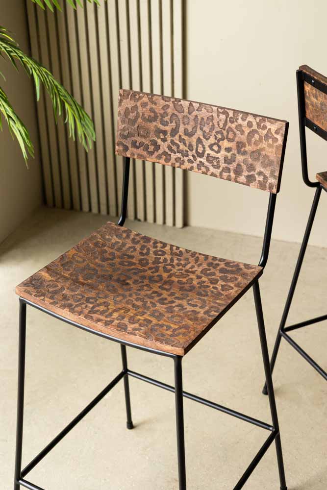 Natural Leopard Love Bar Stool | Rockett St George
