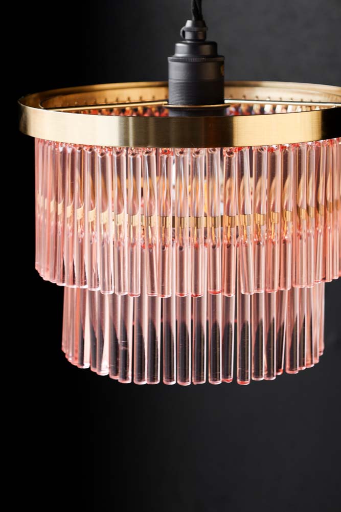 Pink Tiered Glass Easyfit Ceiling Light Shade | Rockett St George