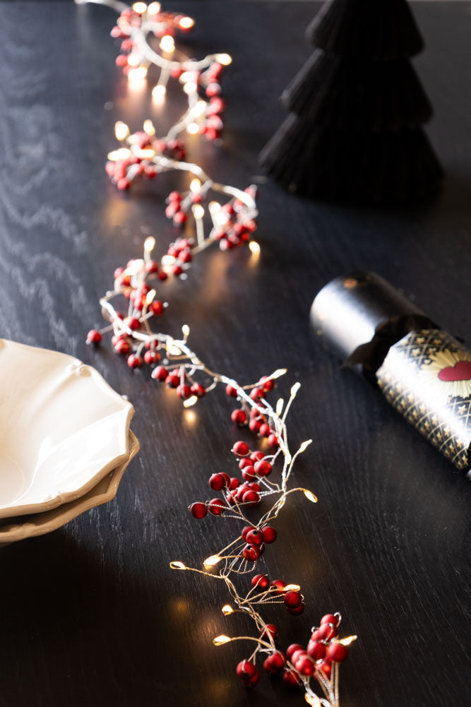 Christmas Red Berry Decorative Light Chain | Rockett St George