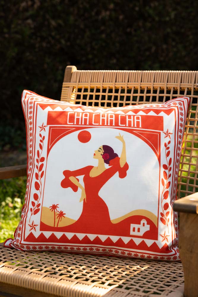 Red Cha Cha Cha Outdoor Cushion | Rockett St George