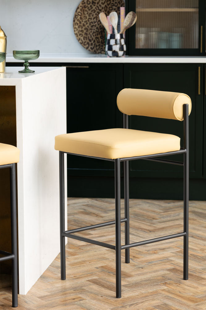 Sand Faux Leather Roll Back Bar Stool | Rockett St George