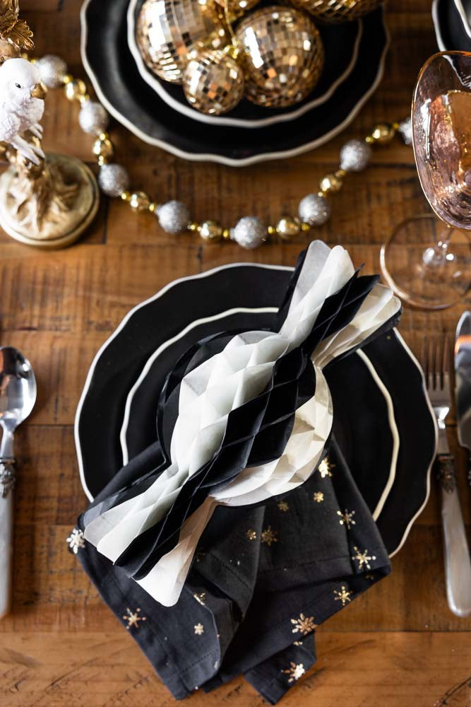 Set Of 3 Black & White Honeycomb Sweets | Rockett St George