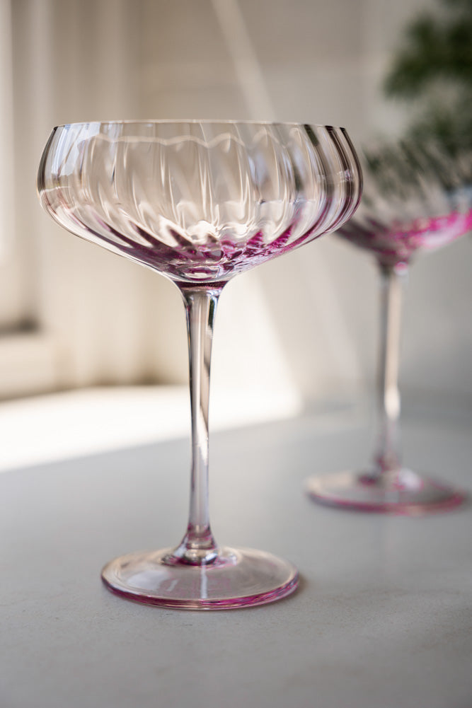 Set of 2 Scalloped Coupe Cocktail Glasses | Rockett St George