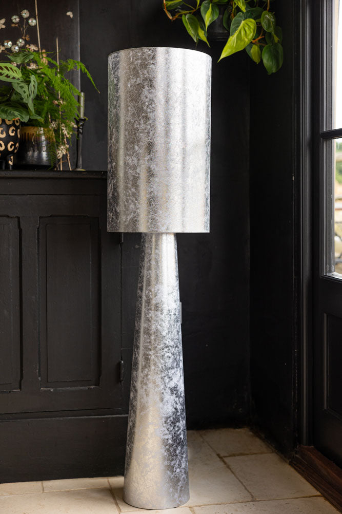 Silver Leafed Effect Floor Lamp | Rockett St George