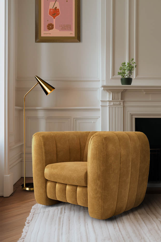 The Bowie Love Seat In Luxe Needlecord Velvet Golden Glow | Rockett St ...