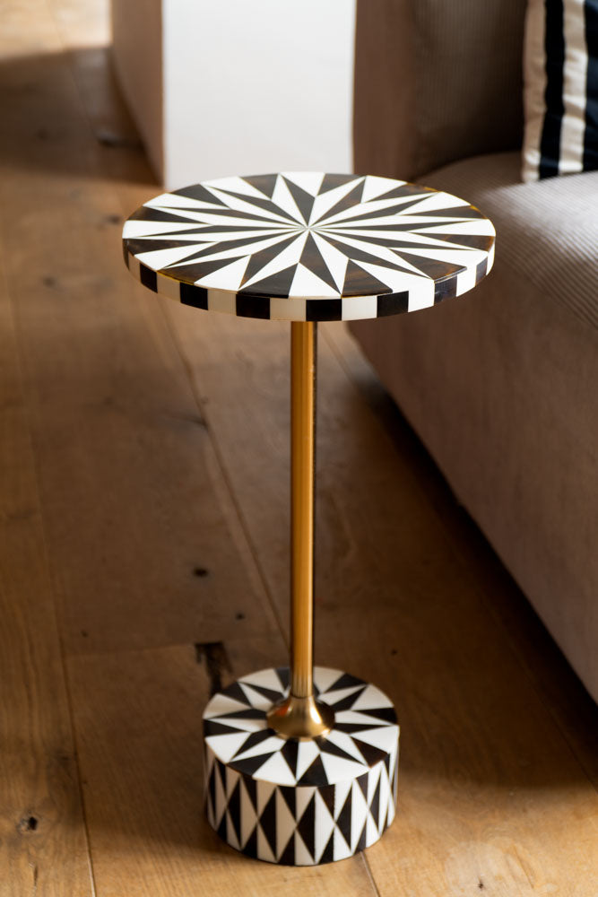 White & Chocolate Brown Star Side Table | Rockett St George
