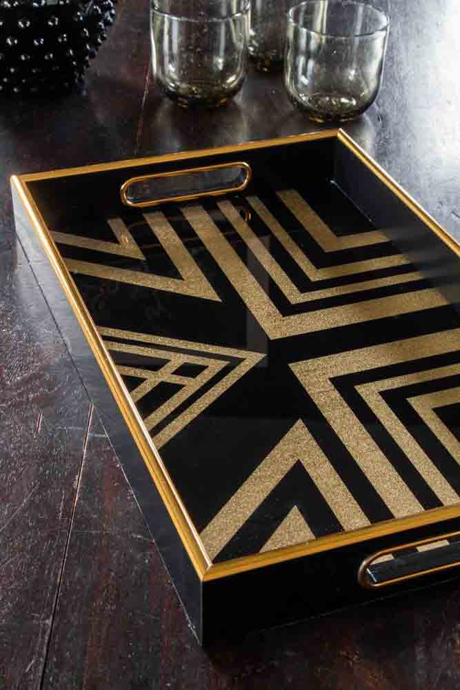 Black & Gold Square Display Tray – Rockett St George
