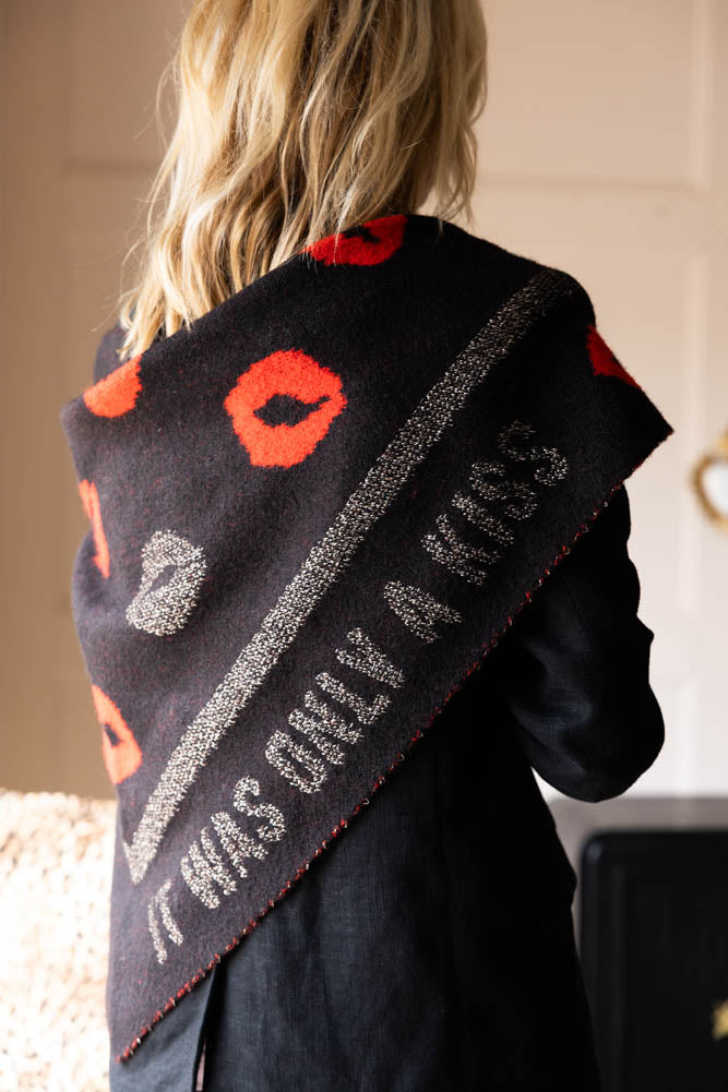 Red Printed Lips Scarf | Rockett St George