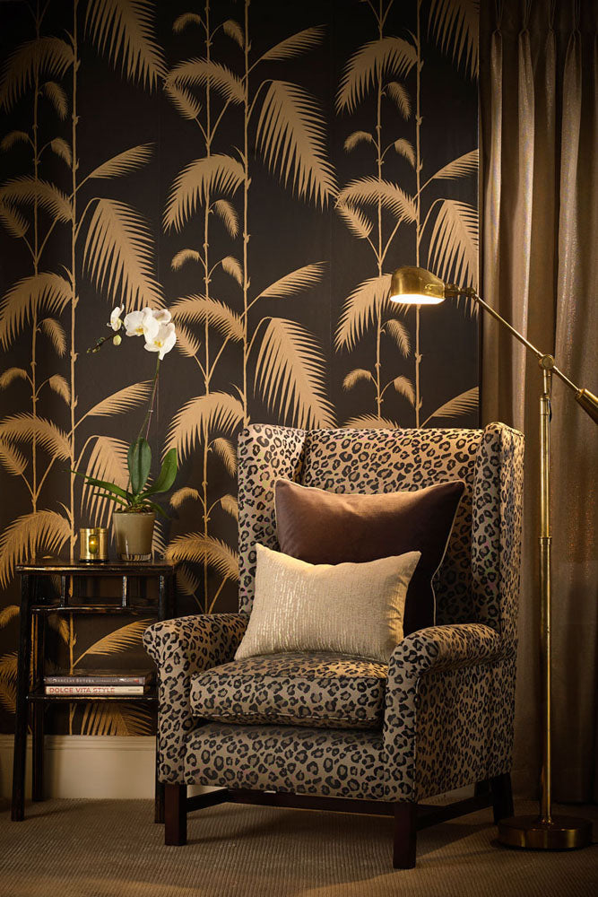 Cole & Son New Contemporary - Palm Leaves Wallpaper - Black & Gold ...